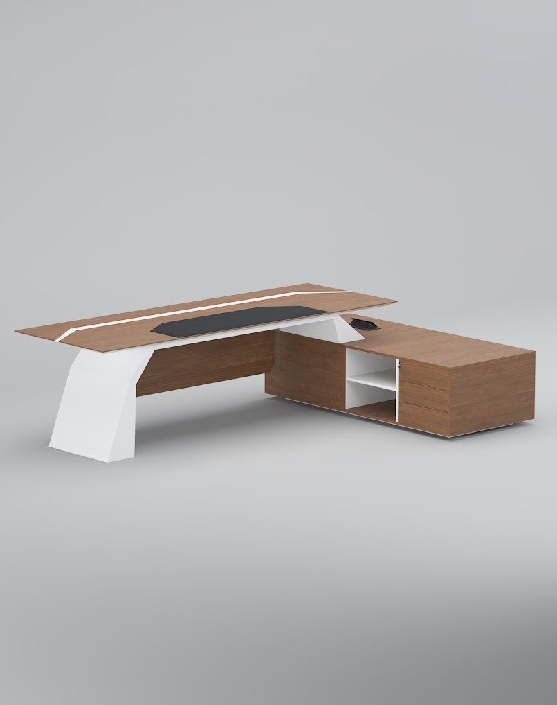 Crystal Executive Desk White Leg – Modern Office Desk