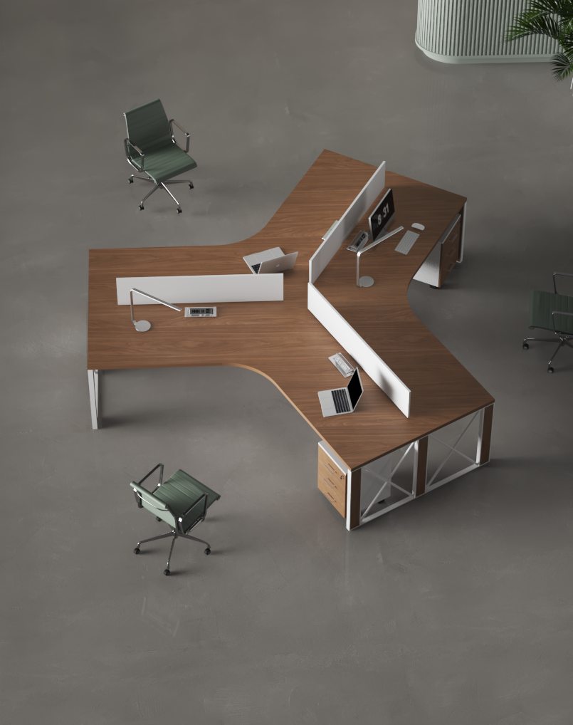 Cube 3 Cluster Workstation | Highmoon Furniture | Buy Now