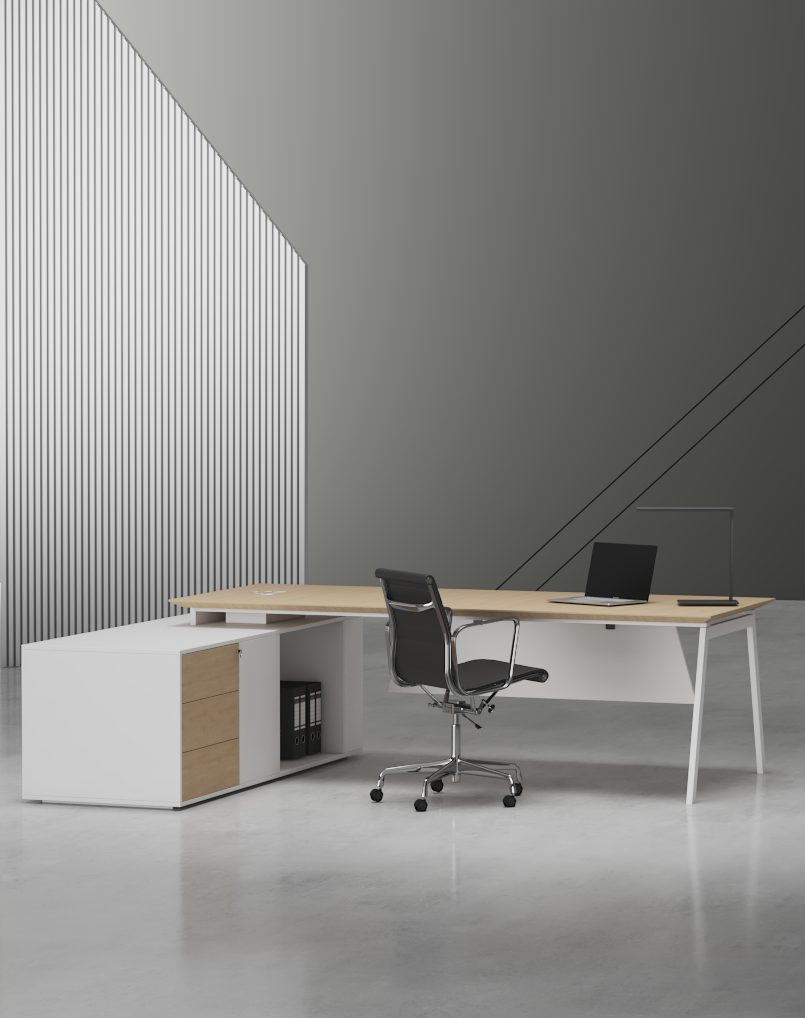 Orange Executive Desk White Leg | Highmoon UAE