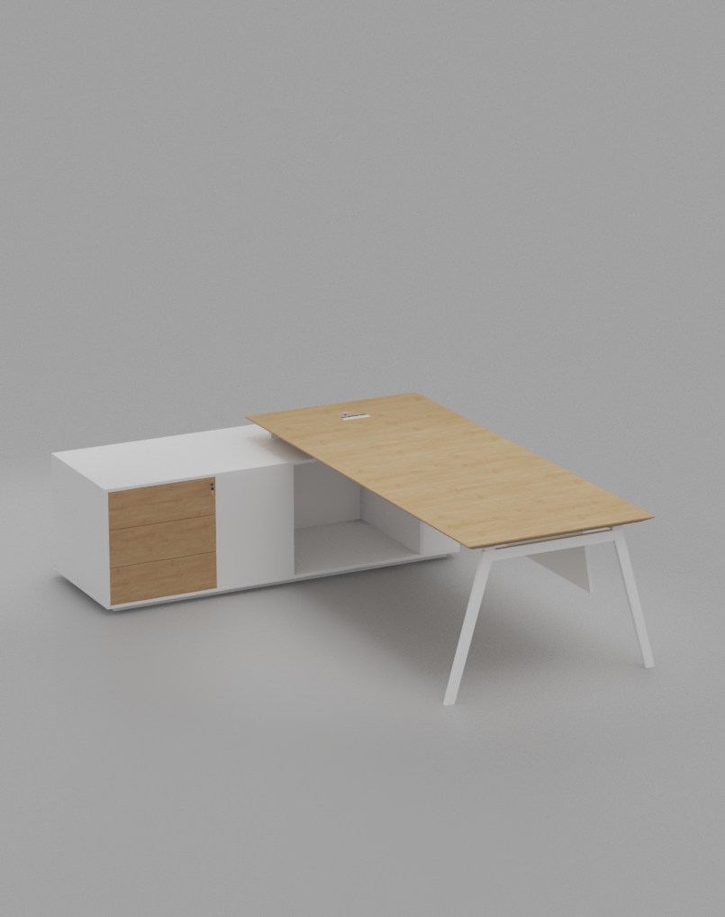 Orange Executive Desk White Leg | Highmoon UAE