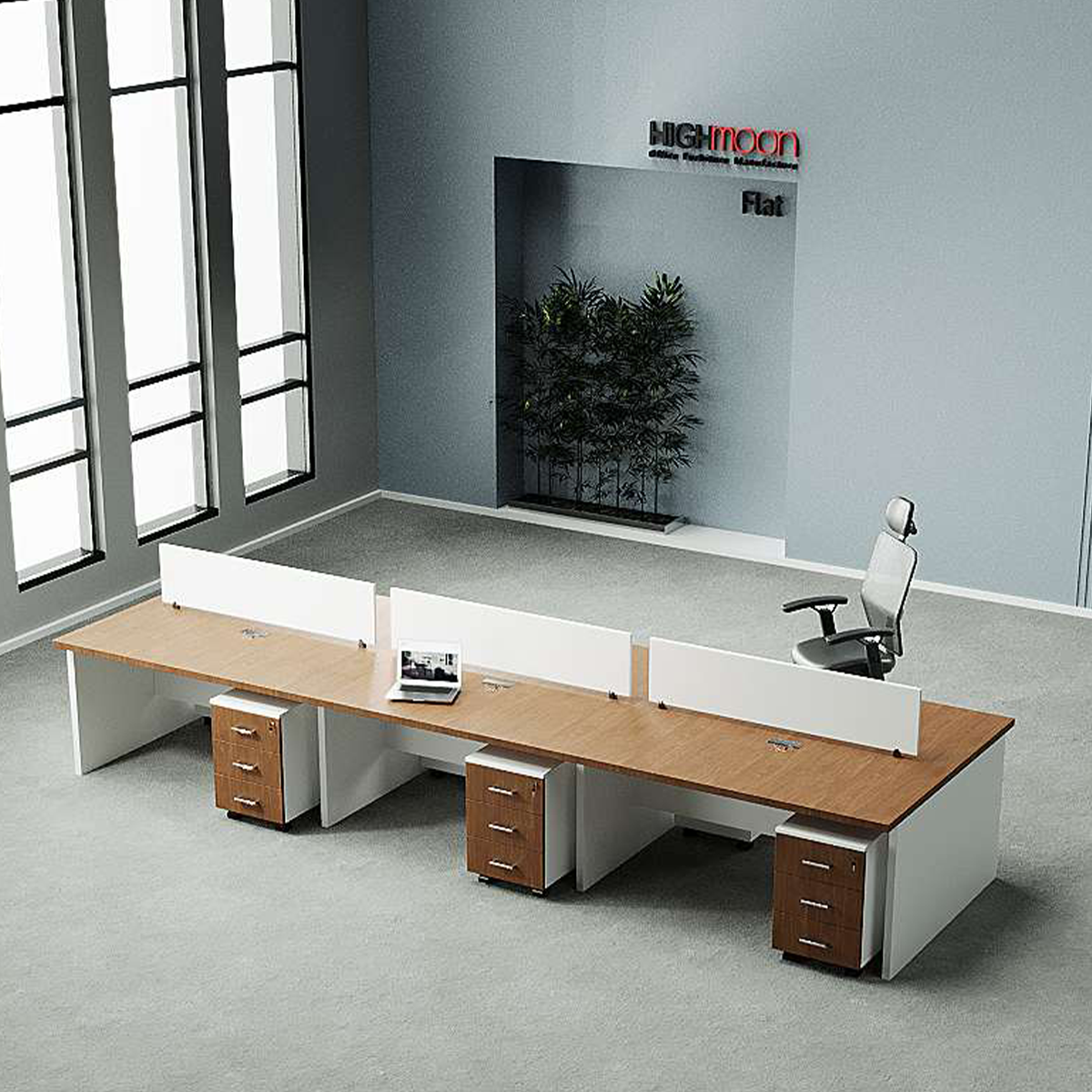 Flat 6 Cluster Workstation | Highmoon Furniture | Buy Now