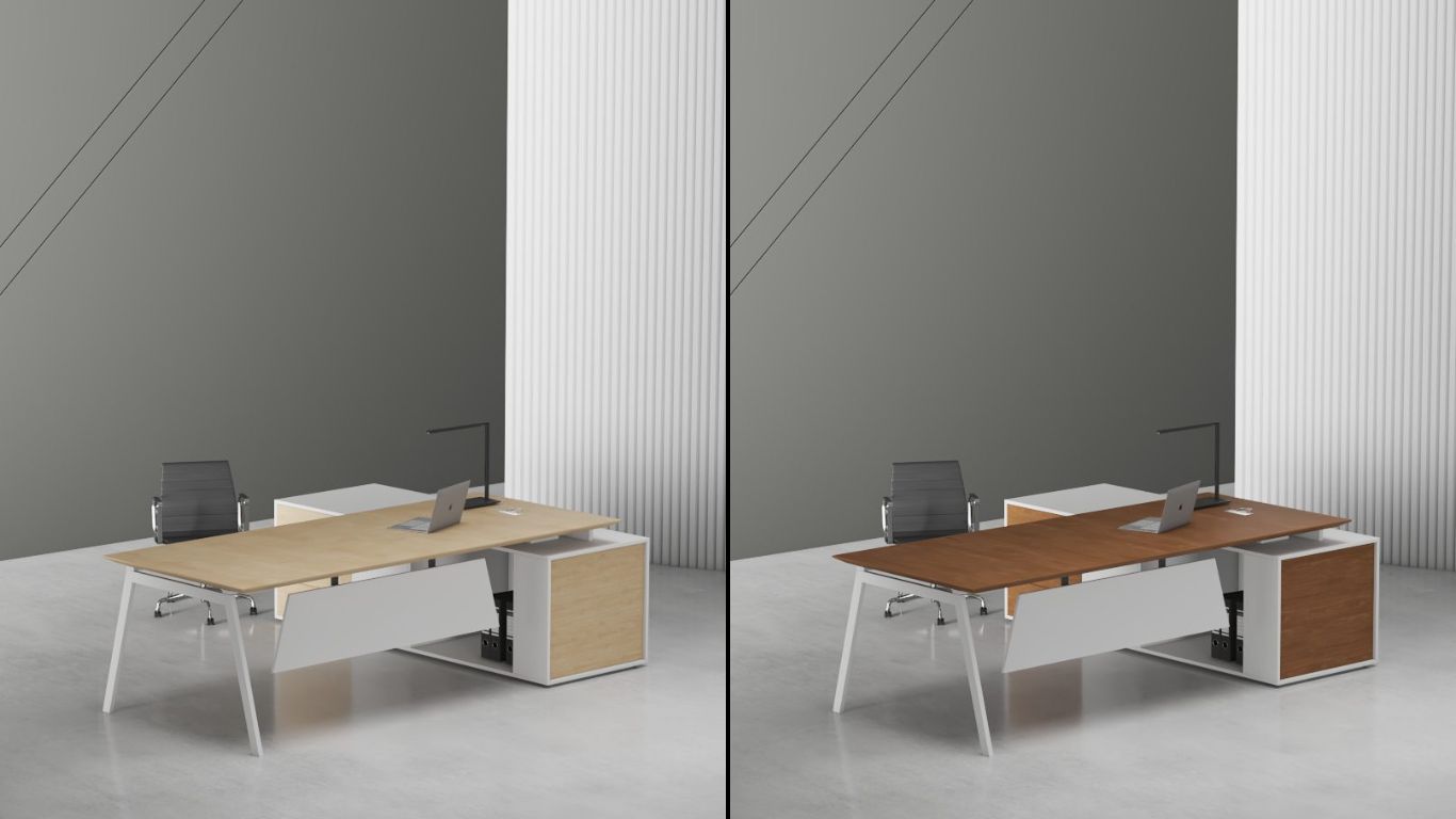 Orange Executive Desk White Leg | Highmoon UAE