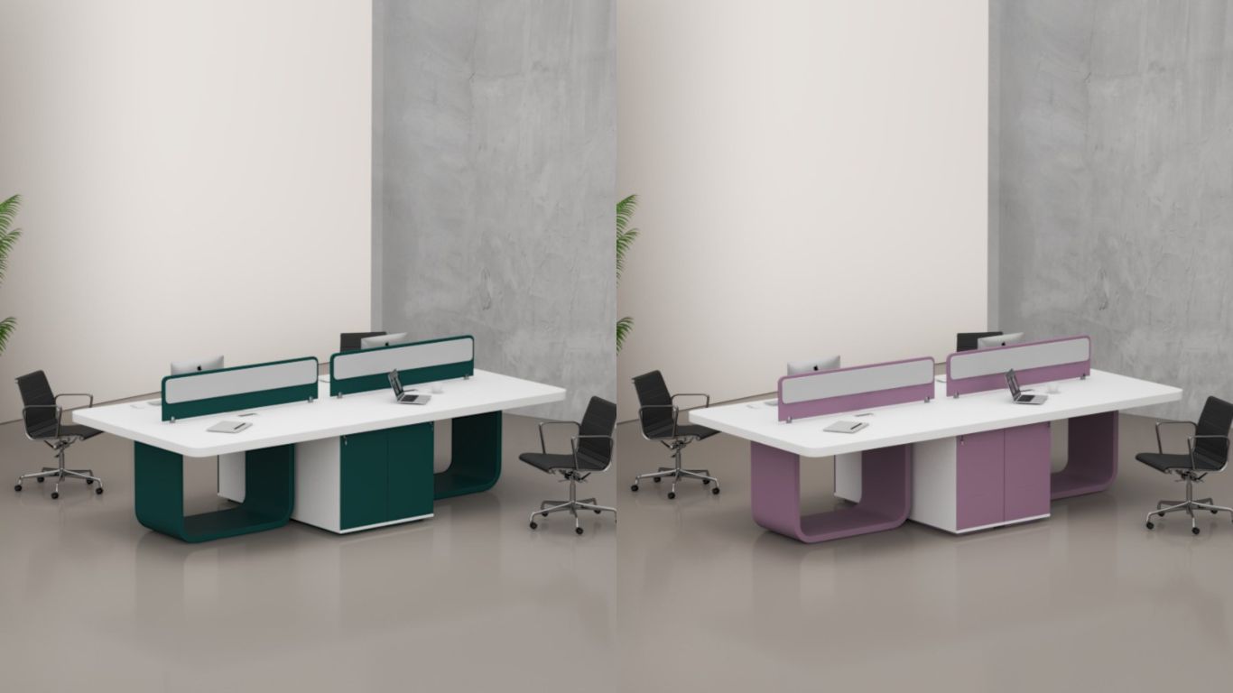 Viol 4 Cluster Workstation | Highmoon Furniture | Buy Now