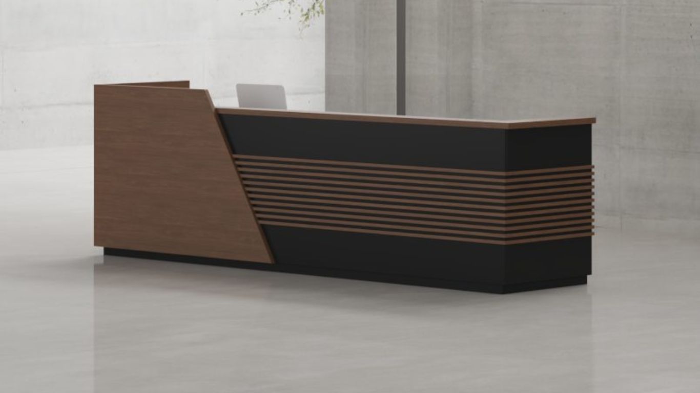 Buy Orange Reception Desk (Black) | Highmoon Furniture